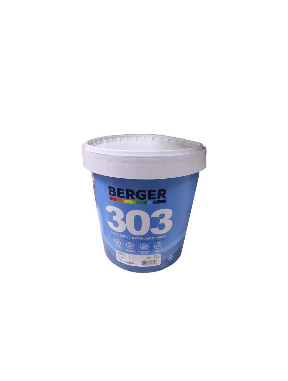 Berger 303 Paint 1 Gl Flat White 1 Each F1081W10000F