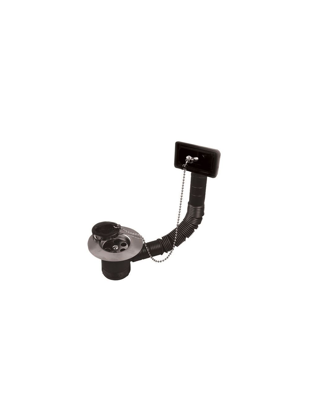 Cronexrabo Traditional Sink Waste Rectangle Overflow 1 1/2 In Black 1 ...