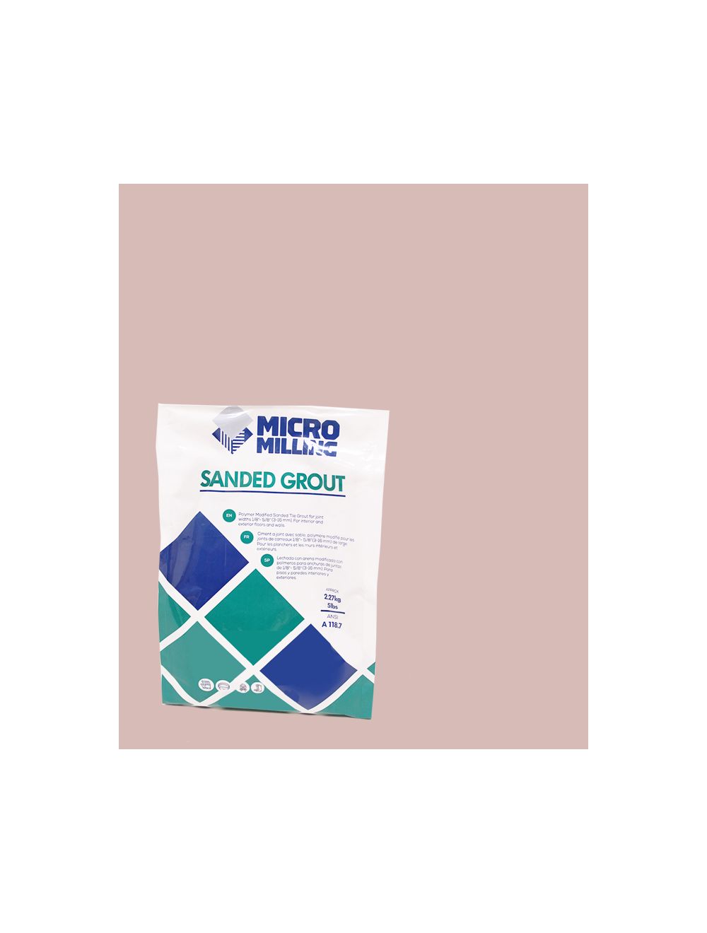 Micro Milling Sanded Grout 5lbs Salmon 1 Each