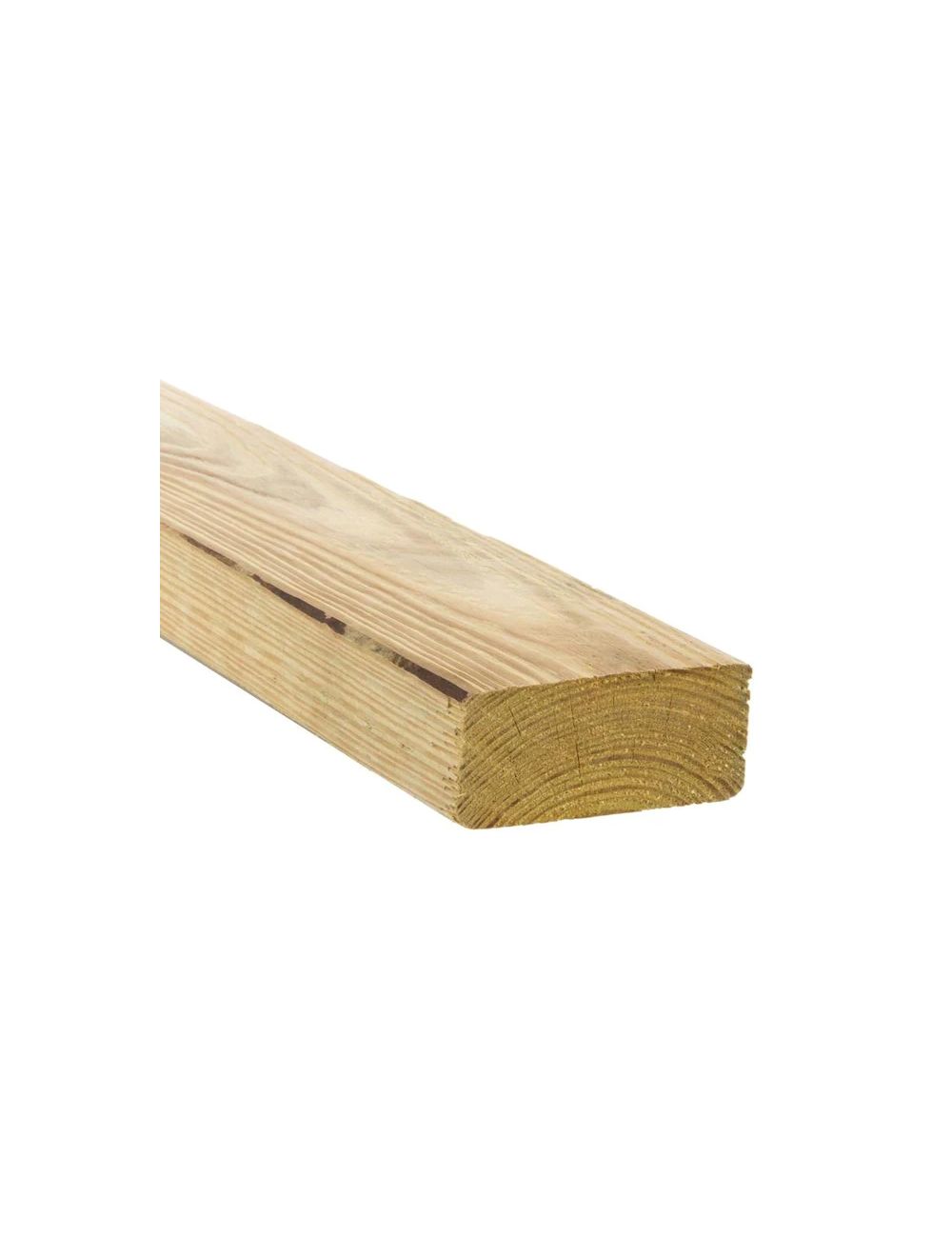 Lumber Treated Rough Yellow Pine 2x4 In x 16 Ft 1 Each