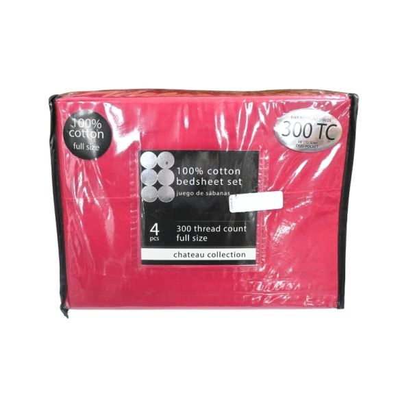 Chateau Collection 100% Cotton Bedsheet Set- Full Size 4pcs
