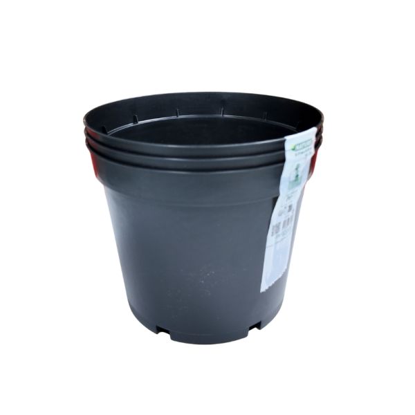 Nature Recycled Plastic Plant Pot 3pcs- 4L Black