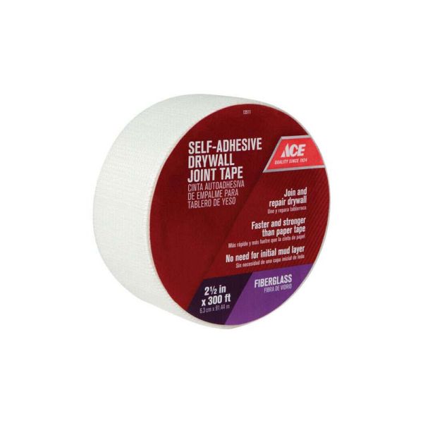 Ace 300ft 2-1/2 in Fiberglass Mesh White Self Adhesive Drywall Joint ...