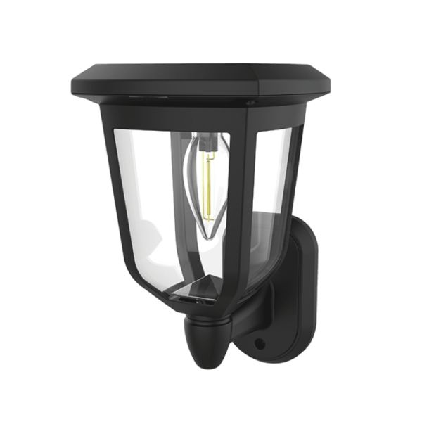 Outdoor Wall Lantern – Black Finish W/ Clear Glass Panels