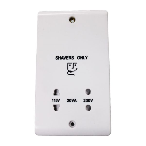 DUAL Voltage Shaver unit, Volex CASA White 1 Each D9800NR