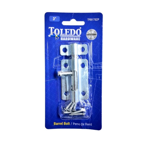 Toledo Hardware Barrel Bolt – 3"