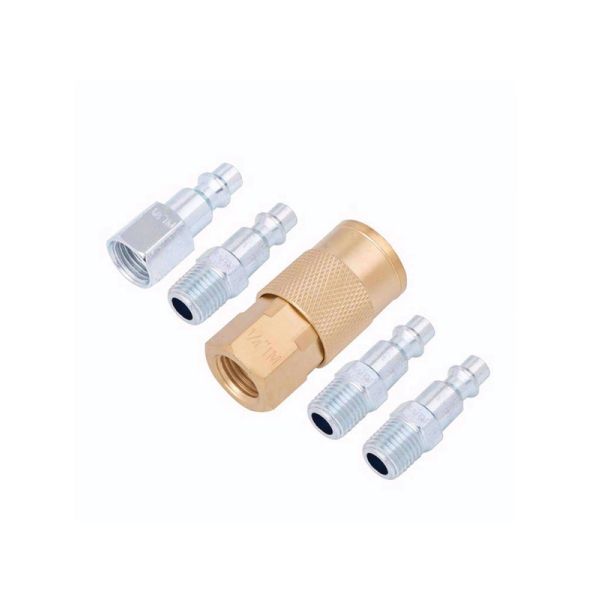 Craftsman Brass/Steel Industrial Air Coupler and Plug Set 1/4 in. 5 pc ...