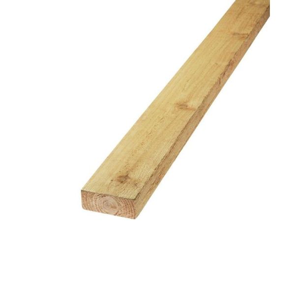 Lumber Yellow Pine Treated Rough 2x4x10 1 Length